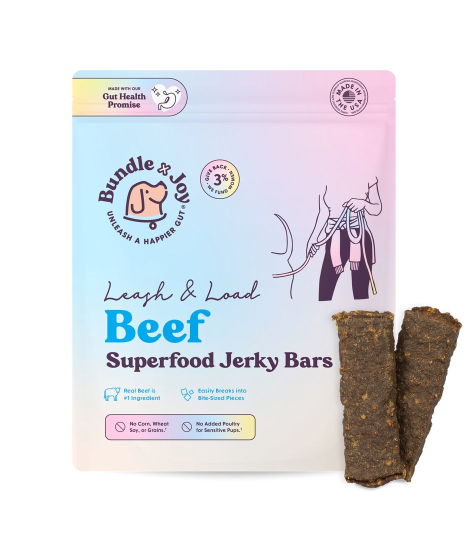 Bundle x Joy - Leash & Load Beef Superfood Jerky Bars For Dogs 5oz
